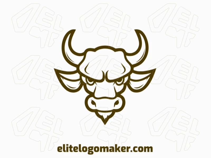 Brown Ox Head Creative Logo Template