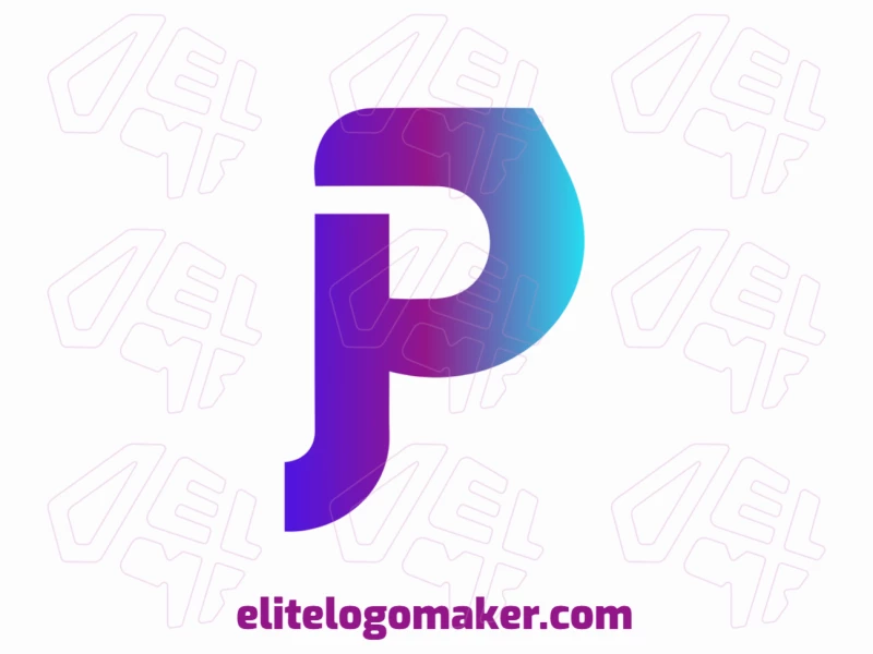 Letter "P" With Blue And Purple Gradient Ideal Logo Template